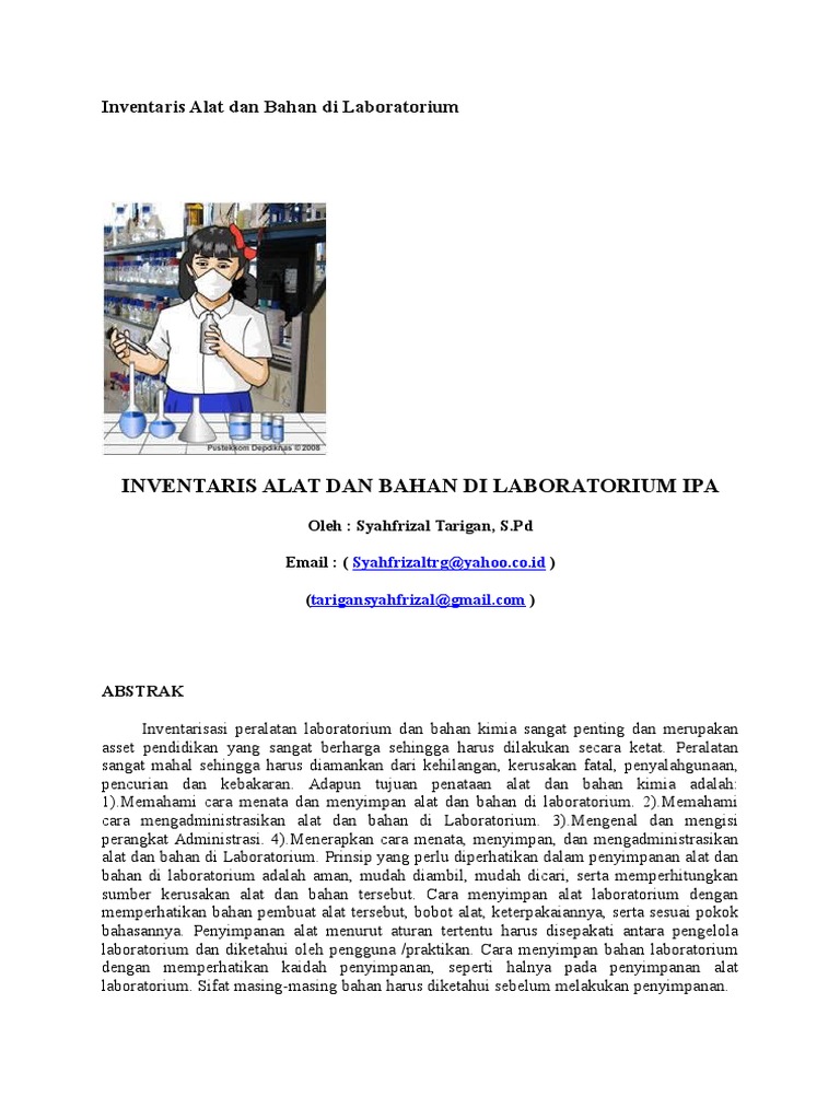 Inventaris Alat Dan Bahan Di Laboratorium | PDF