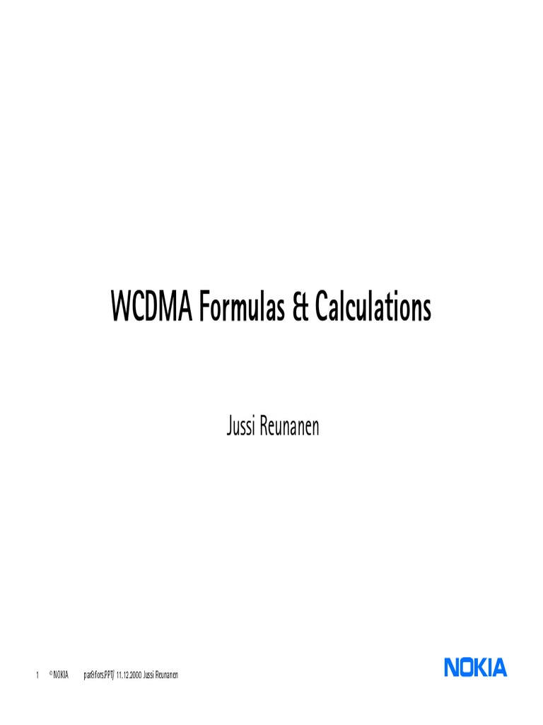 Calculations Formulas Parameters | PDF