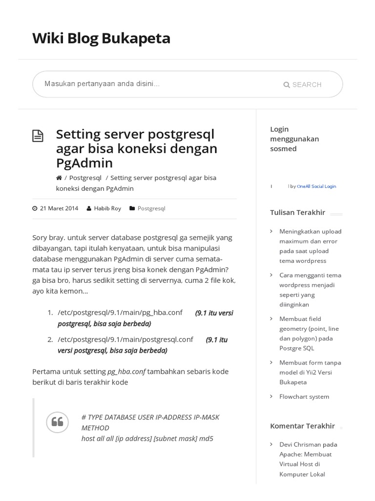 Setting Server Postgresql Agar Bisa Koneksi Dengan PgAdmin | PDF | Komputer