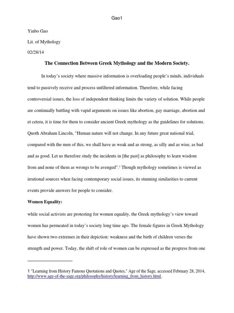 Greek Mythology's Influence On Modern Society | PDF | Hera | Zeus