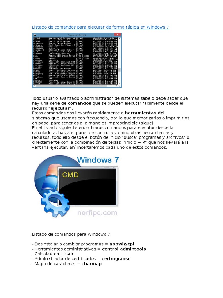 Listado De 140 Comandos Para Ejecutar En Windows