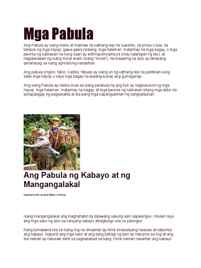 Mga Pabula | PDF