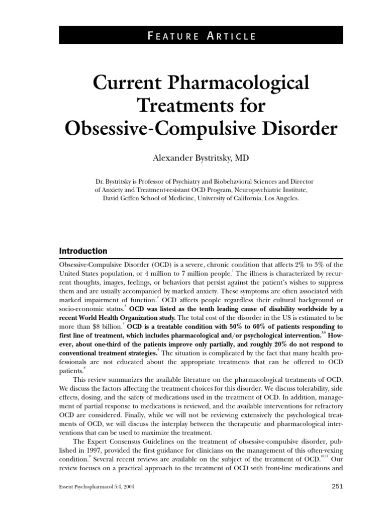 Algorithm Treatment and Dosages | PDF | Obsessive–Compulsive Disorder ...