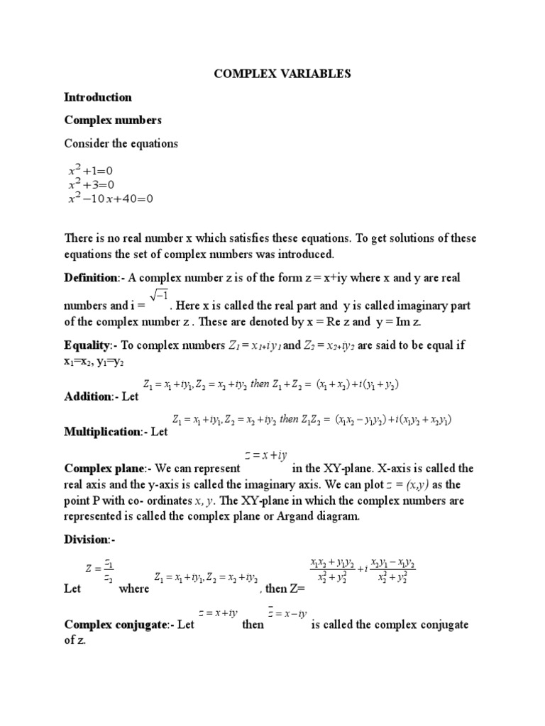 Complex Differentiation | PDF | Complex Number | Sine