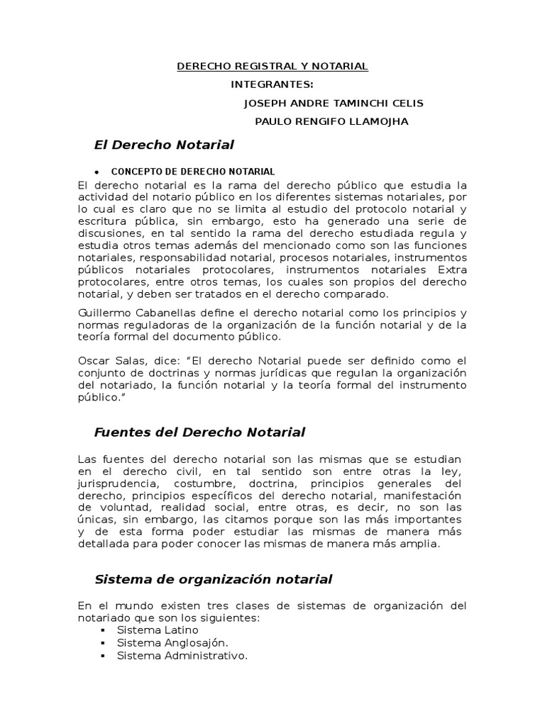 Derecho Registral y Notarial (Resumen)