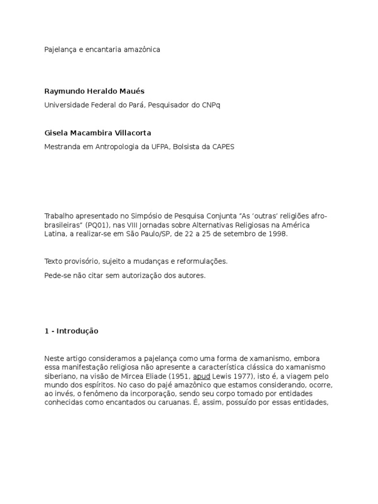 Pajelança e Encantaria na Amazônia | PDF | Xamanismo | Santo