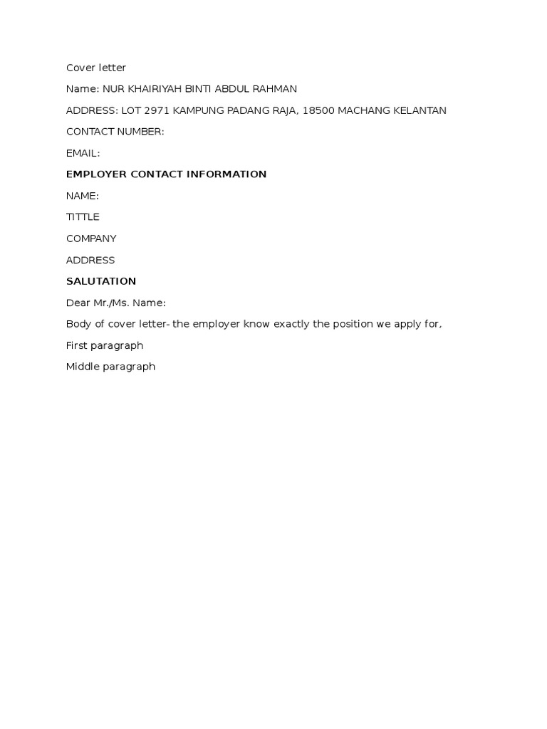 Cover Letter | PDF