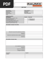 Maintenance Job Card Template | PDF