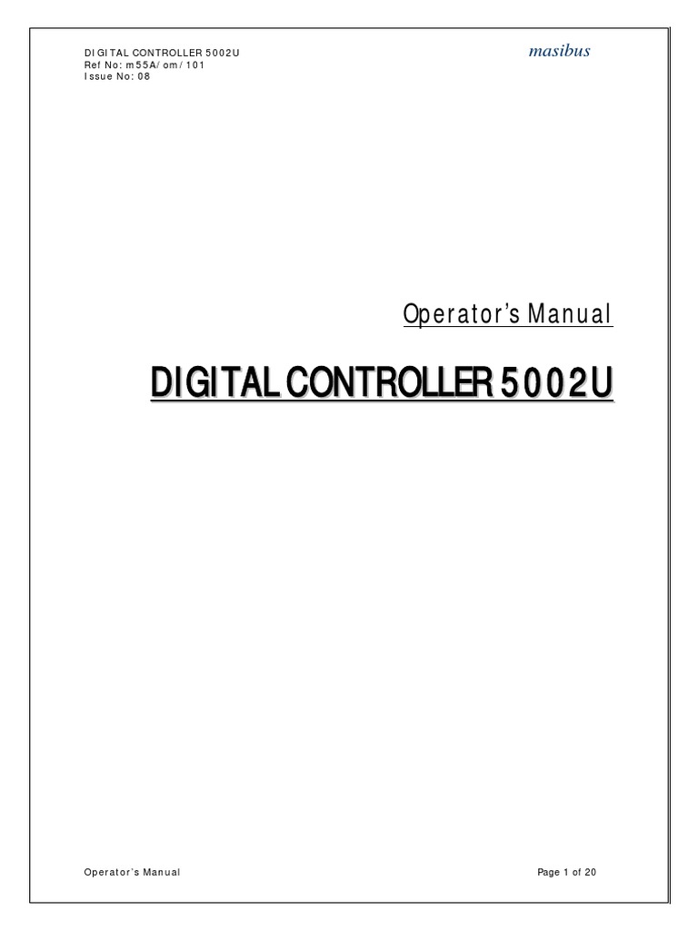 Masibus 5002U Digital Controller Manual | PDF | Parameter (Computer ...