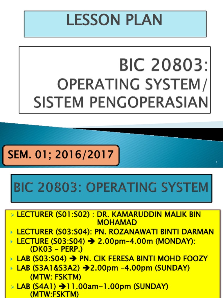 BIC 20803 Lesson Plan | PDF
