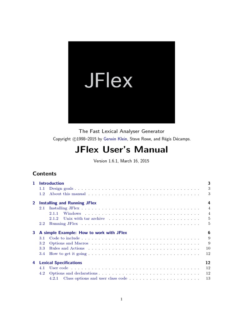 JFlex | PDF | Class (Computer Programming) | Method (Computer Programming)