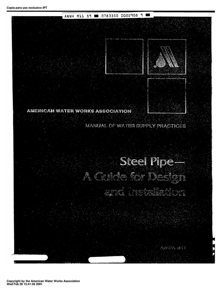 AWWA M11-1989 Steel Pipe Design and Installation PDF | PDF