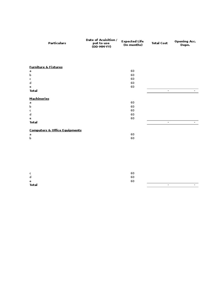 Fixed Assets Register | PDF