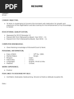 12th Pass Resume Format Guide | PDF