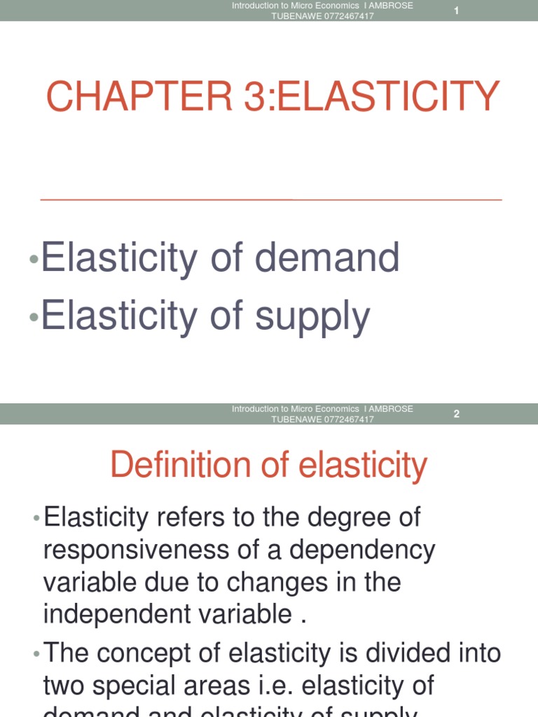 Chapter 3 Elasticity | PDF | Price Elasticity Of Demand | Supply ...