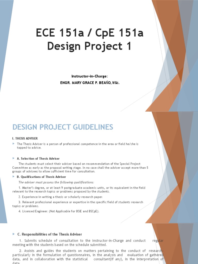 Design Project 1 Lectures | PDF | Thesis | Evaluation