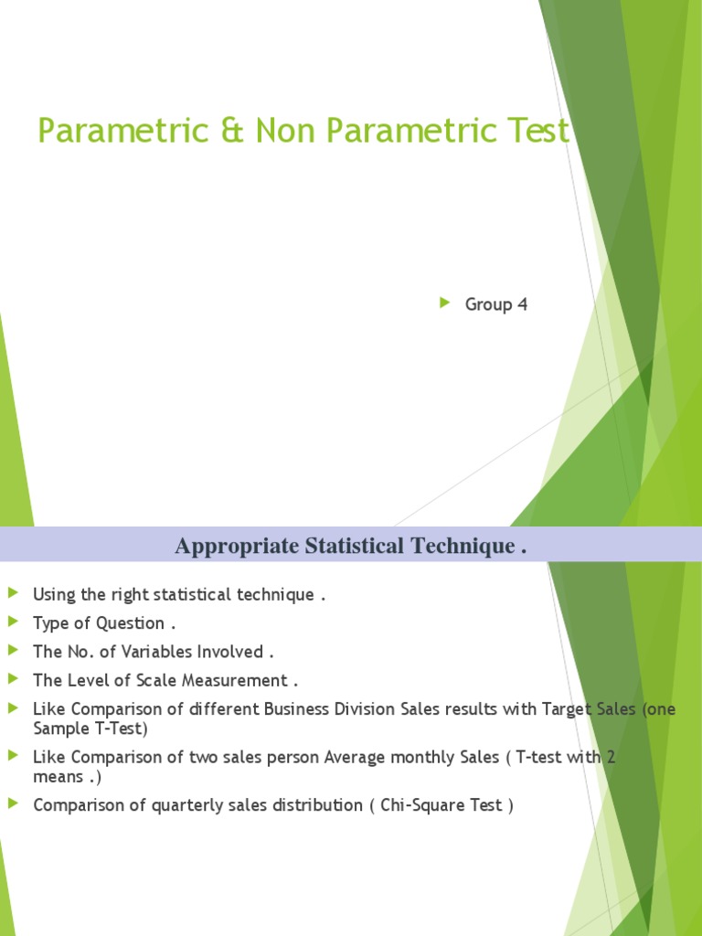 parametric test.ppt | Level Of Measurement | Student's T Test
