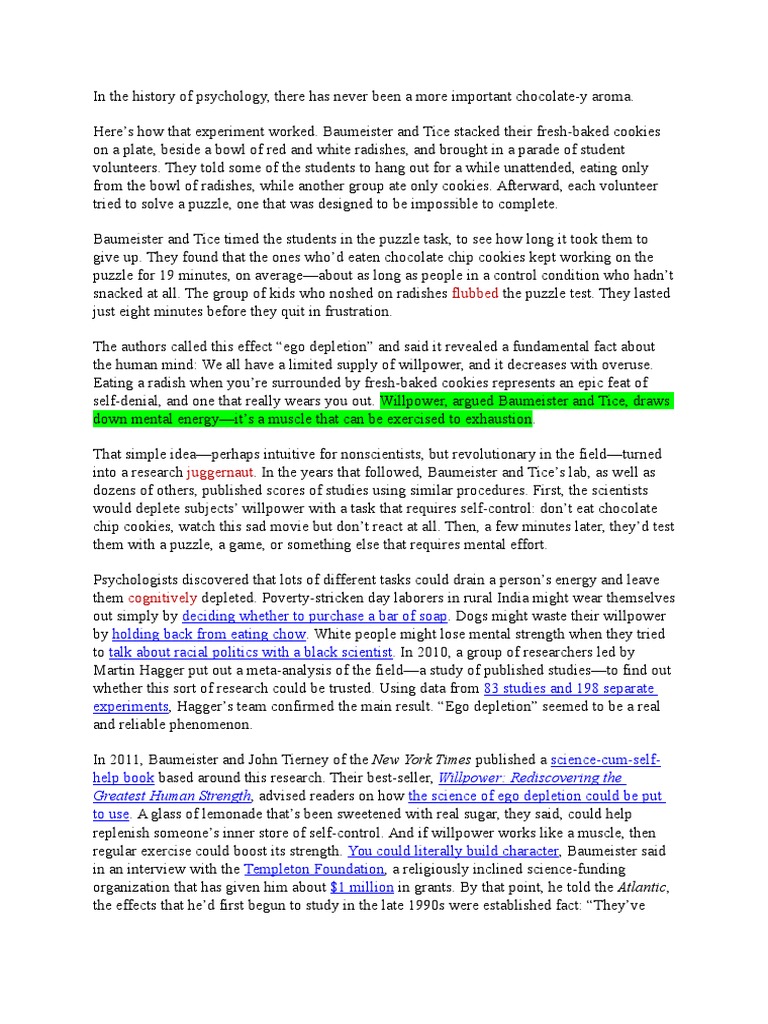 Flubbed: Willpower: Rediscovering The Greatest Human Strength | PDF ...