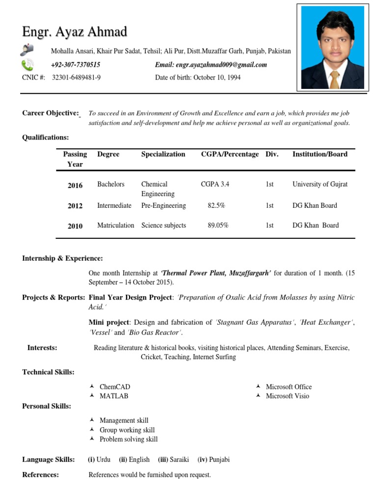 Ayaz-071 CV's | PDF | Nature