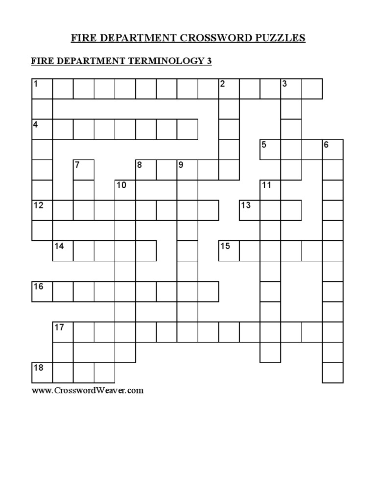 Fire Department Terminology Crossword | PDF | Fires | Firefighter
