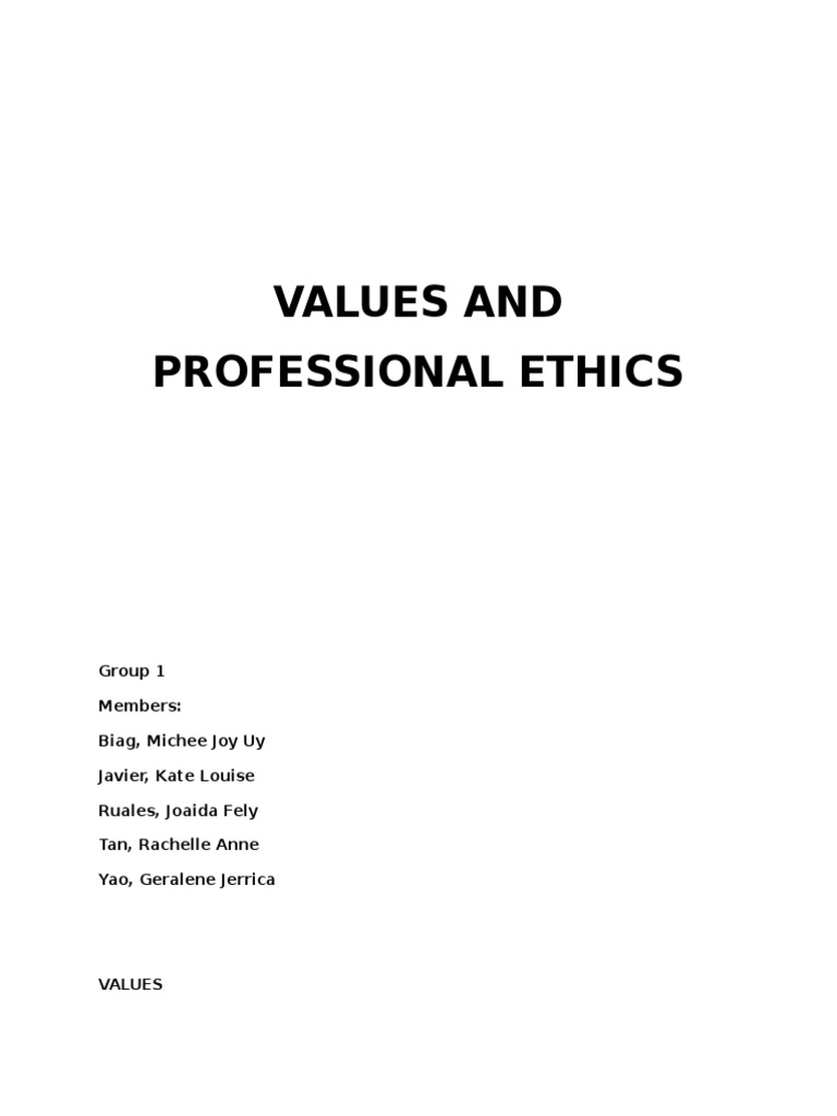 Values and Professional Ethics | Download Free PDF | Value (Ethics ...