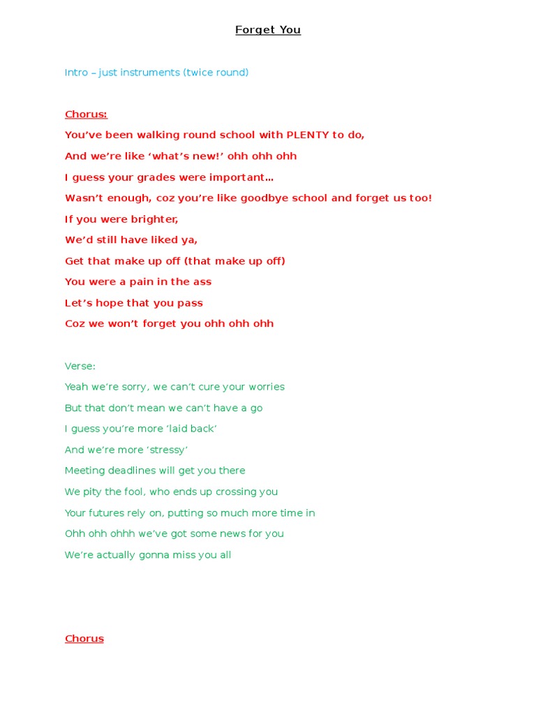 School Farewell Song Lyrics | PDF | Art
