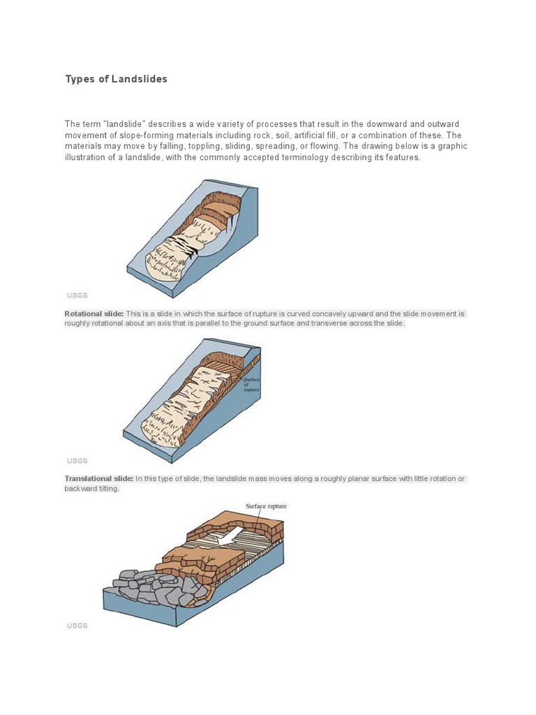 Types and Classification of Landslides | PDF | Landslide | Geomorphology