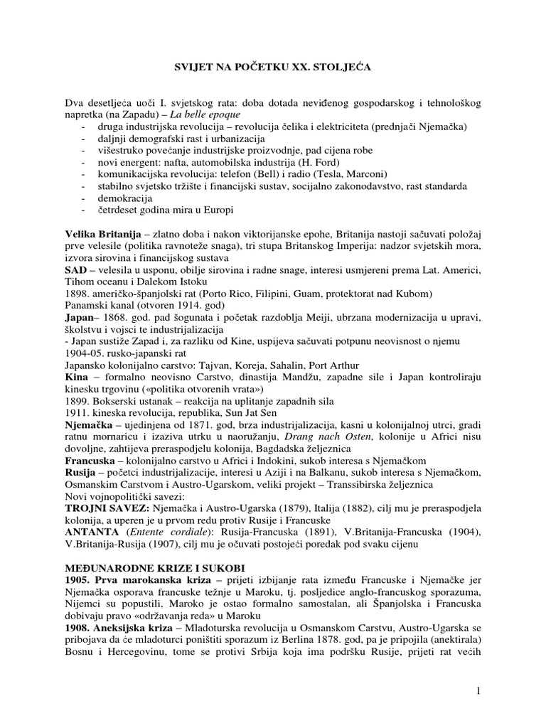 Povijest - Skripta Za 4 Razred Gimnazije | PDF