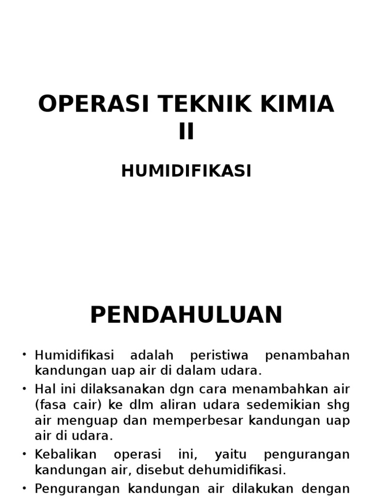 Teknik Humidifikasi Kimia | PDF