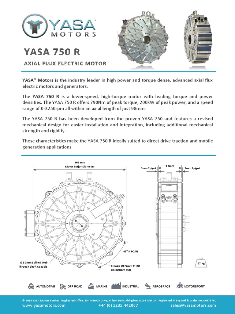 YASA 750 Product Sheet | PDF