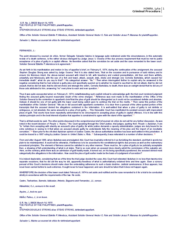 CrimPro Cases Set4 | PDF | Plea | Plea Bargain