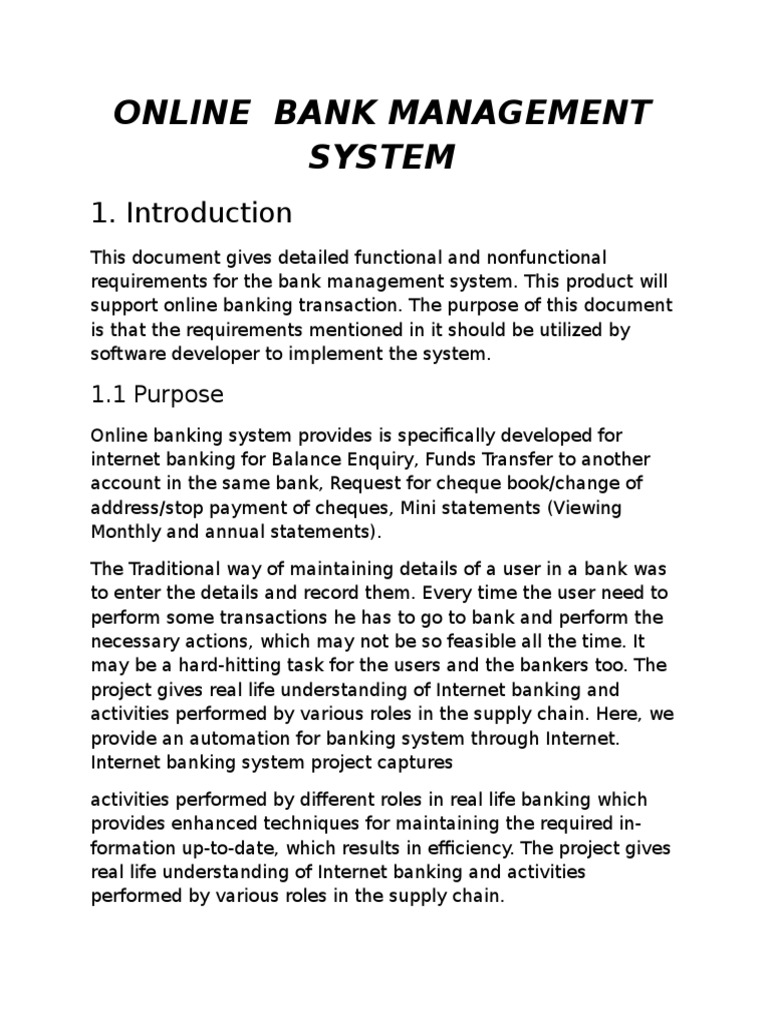 Online Bank Management System | PDF | Graphical User Interfaces | Online Banking