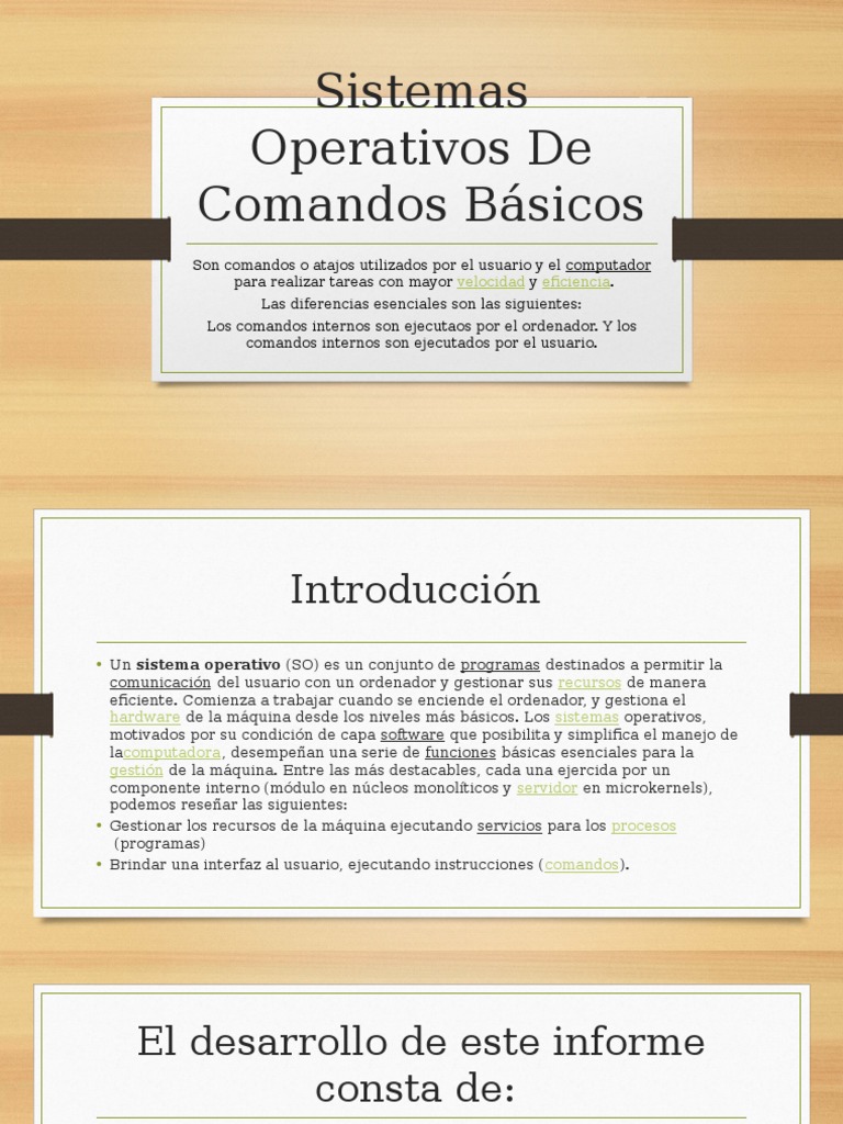 Sistemas Operativos de Comandos Básicos | Sistema operativo | Archivo de computadora