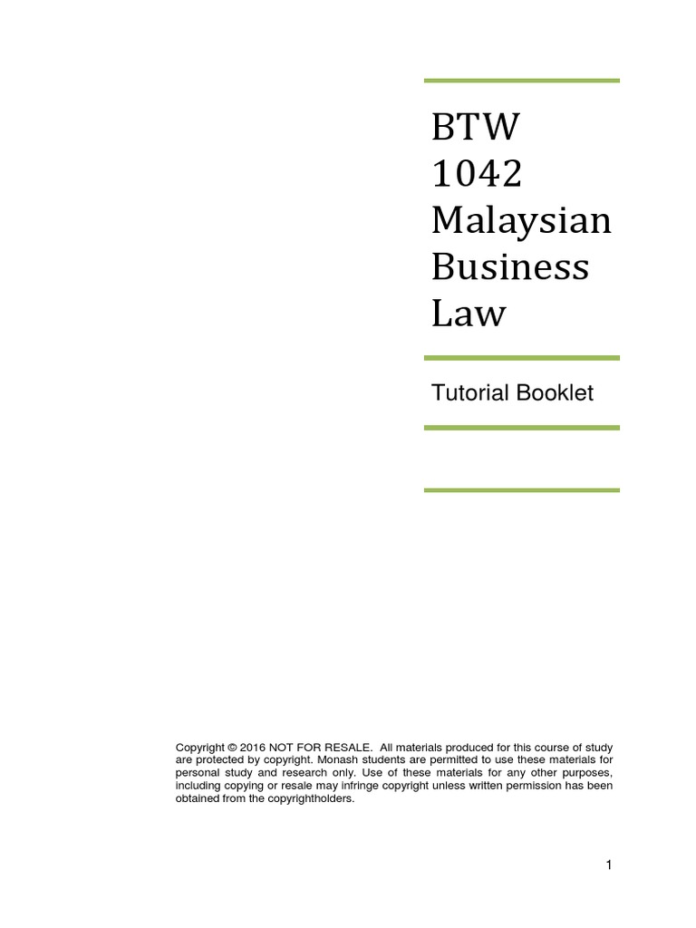 BTW 1042 Tutorial Booklet | Download Free PDF | Contractual Term ...