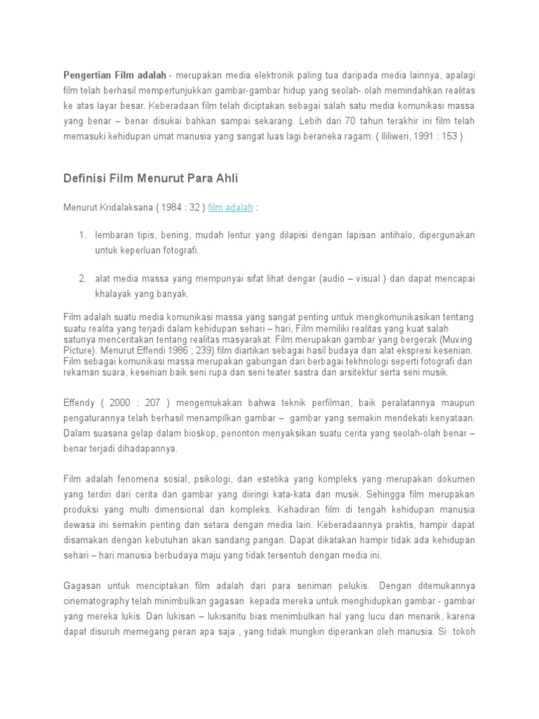 Pengertian Film Adalah | PDF