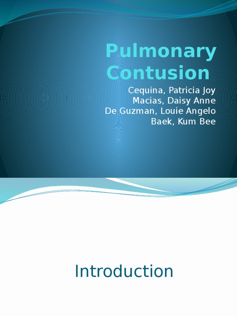 Pulmonary Contusion | PDF | Lung | Epinephrine