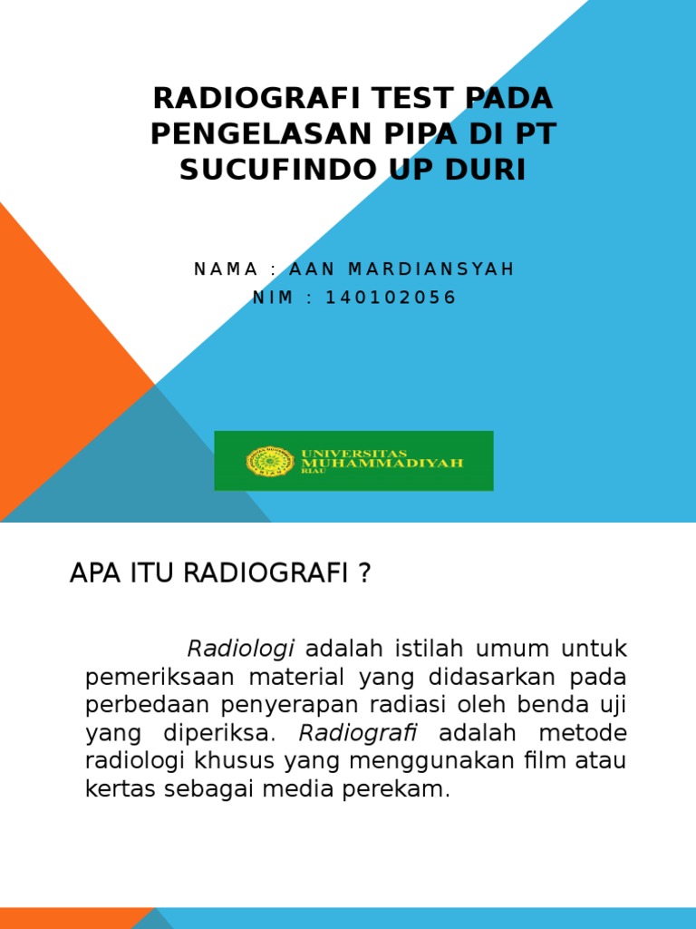 Uji Radiografi Pengelasan Pipa Sucufindo | PDF