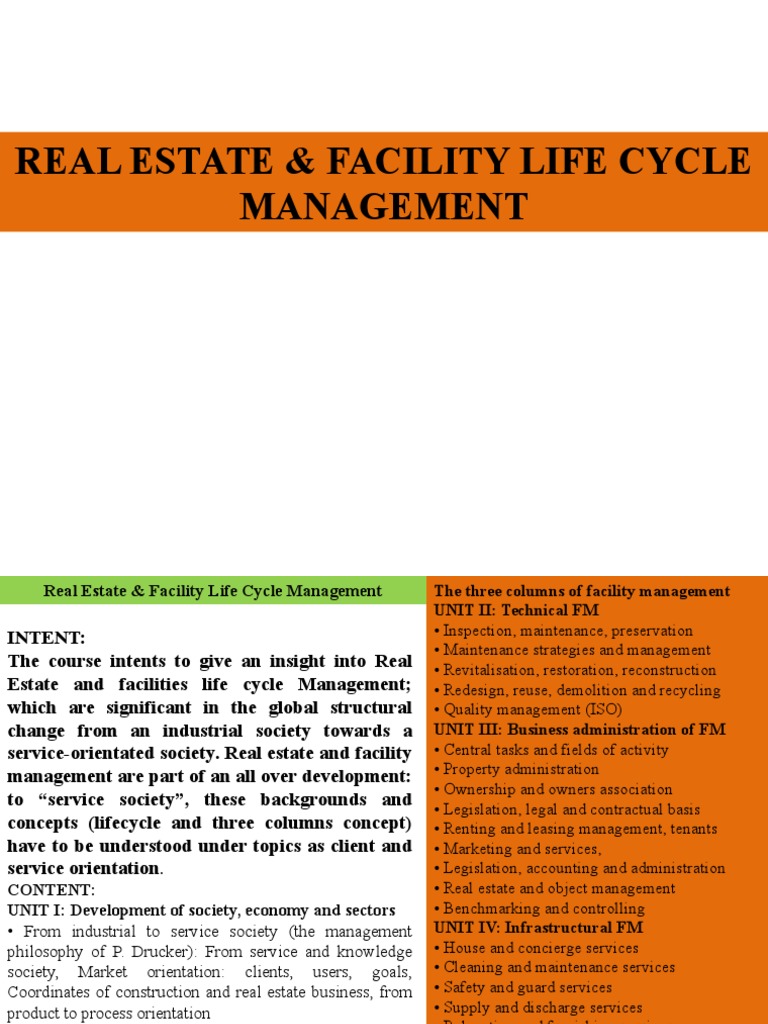 Managing the Real Estate Life Cycle: An Overview of Facility Management ...