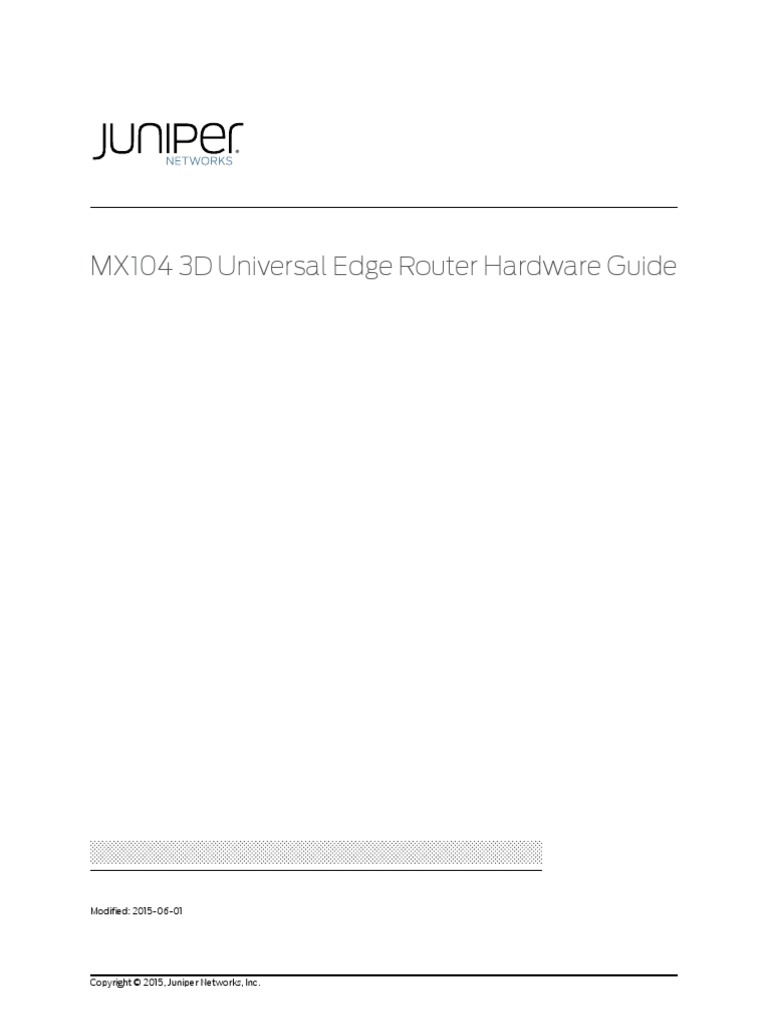 MX104 Hardware Guide PDF | PDF | Juniper Networks | Power Supply
