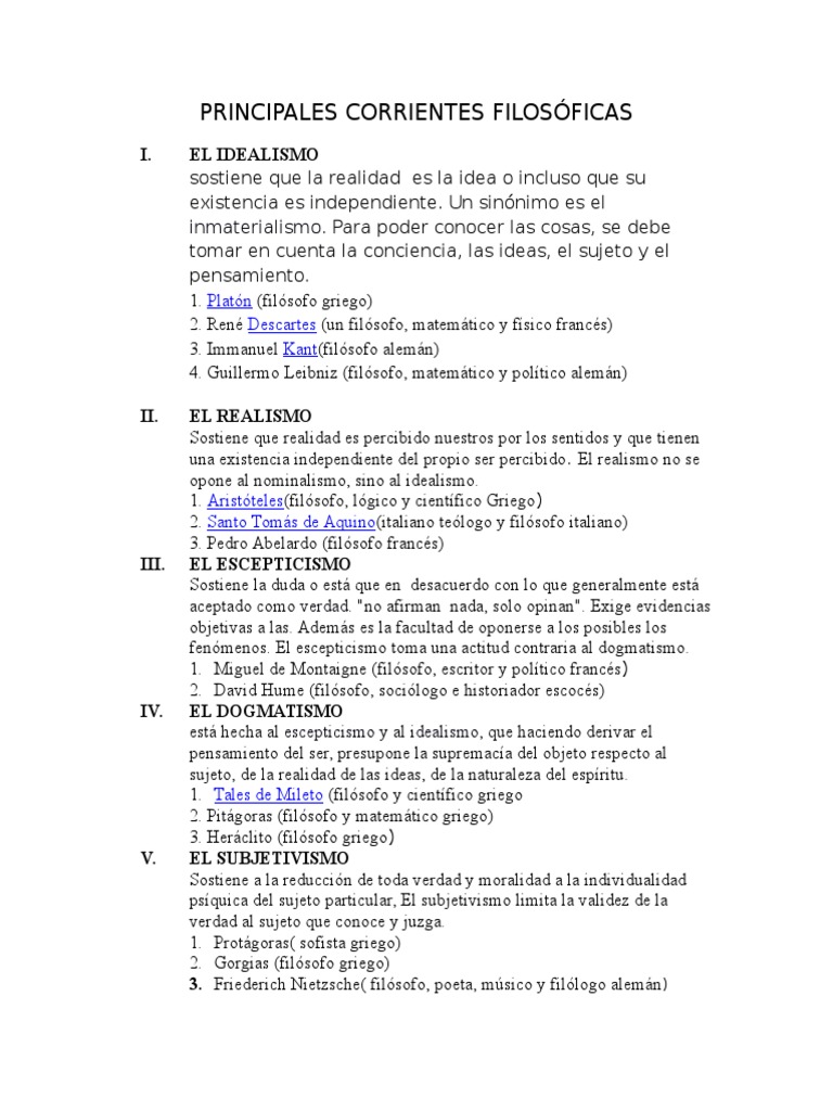 7. Corrientes Filosóficas | Realismo filosófico | Verdad