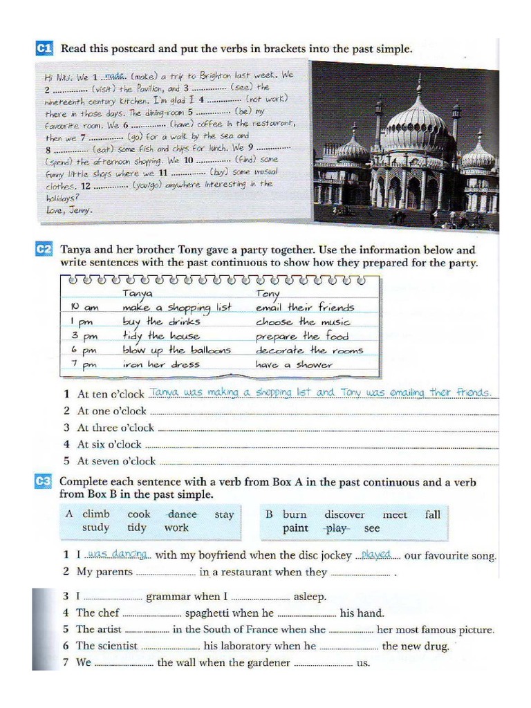WORKSHEET GRAMMAR For PET - Past Simple Past Continuous | PDF