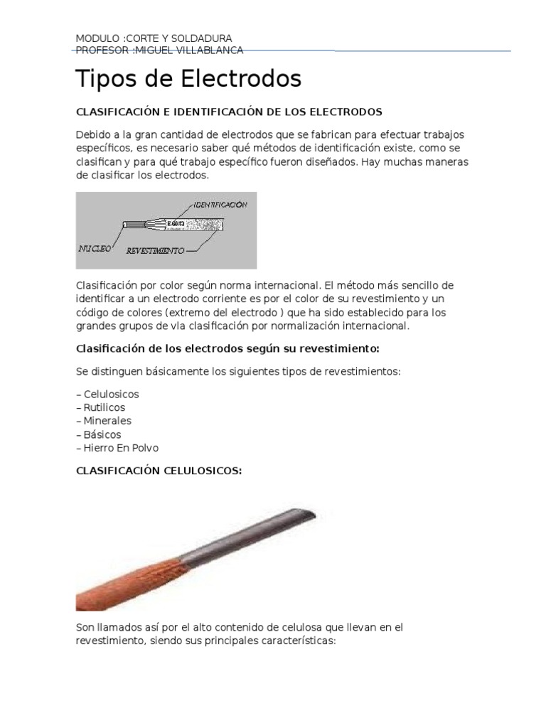 Tipos de Electrodos | PDF | Soldadura | Construcción