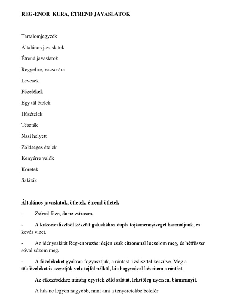 Reg-Enor - Receptkonyv1 PDF | PDF