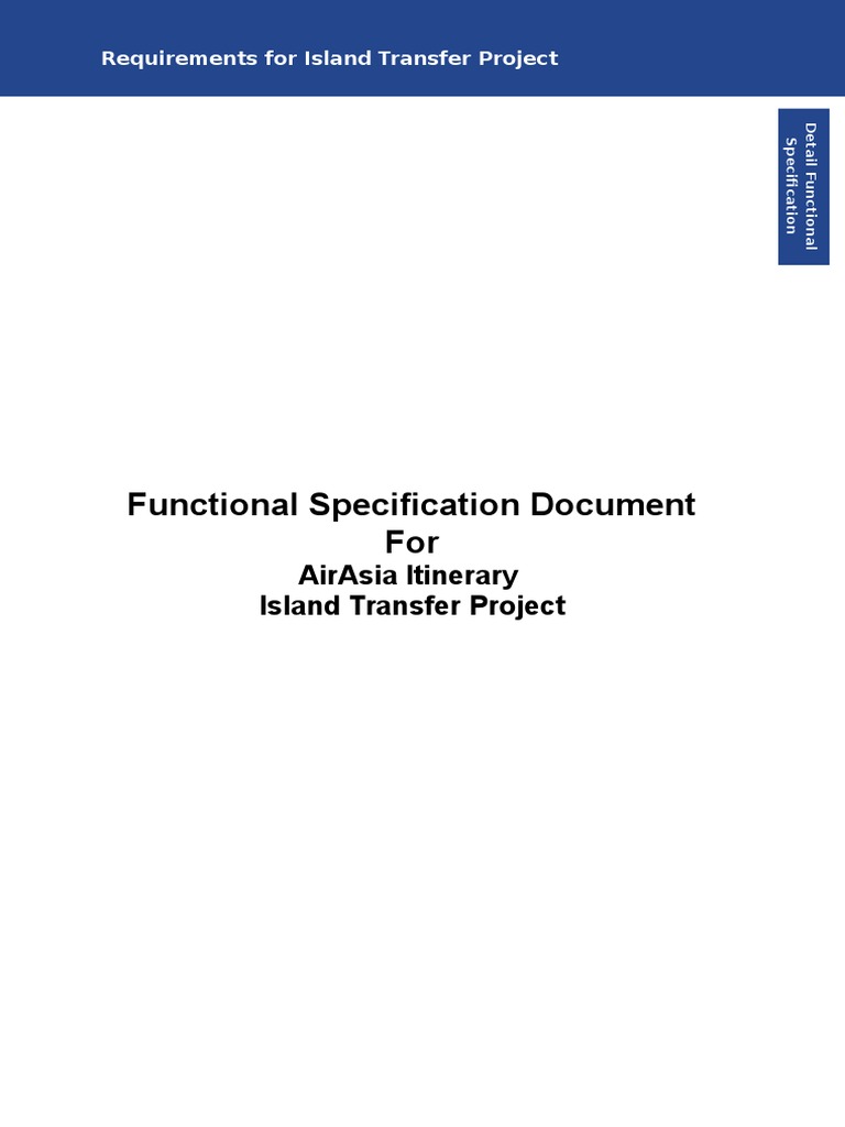 BCS AirAsia Island Transfer Project FSD v1.0 | PDF | Specification (Technical Standard ...