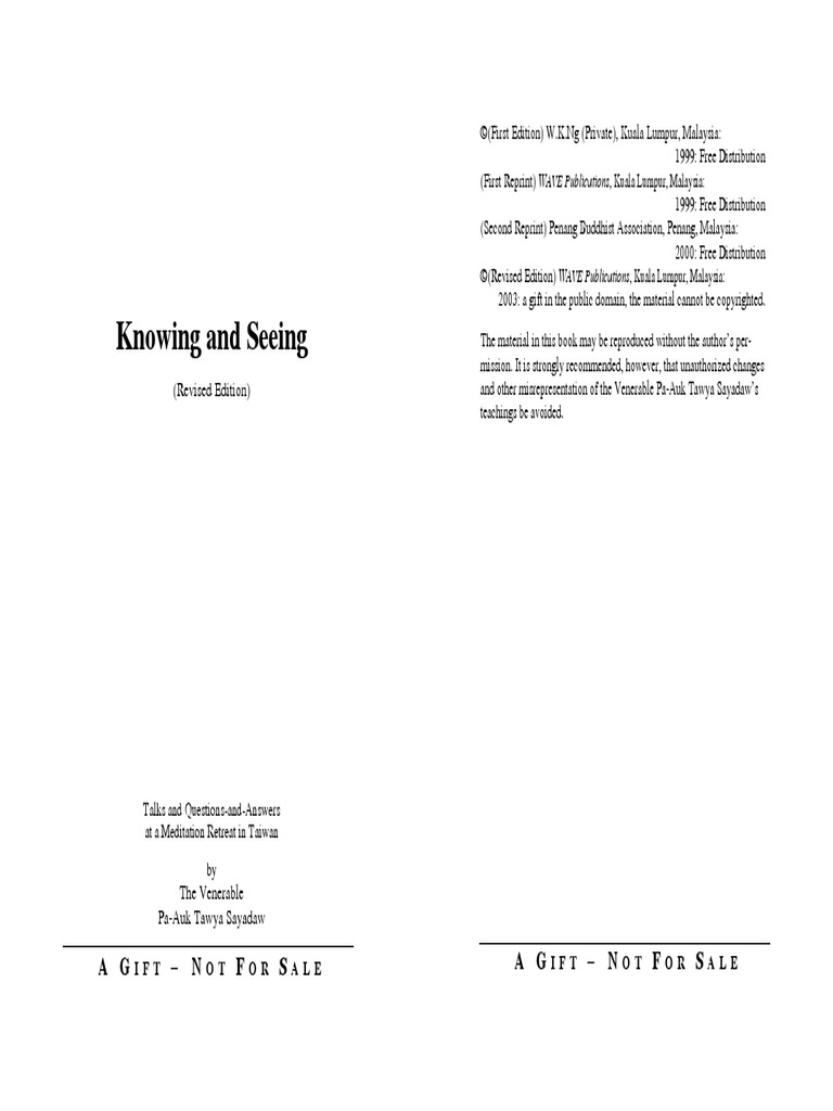 Knowing and Seeing Rev Ed PDF | PDF