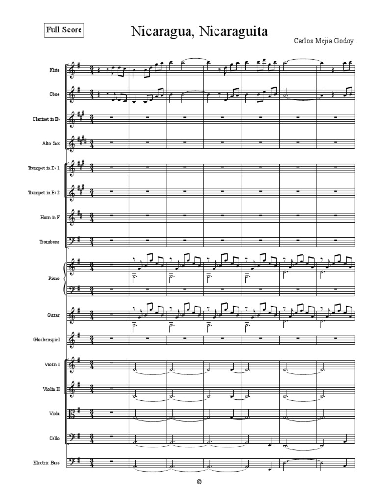 Nicaragua Nicaraguita | PDF | Classical Music | Musical Instruments
