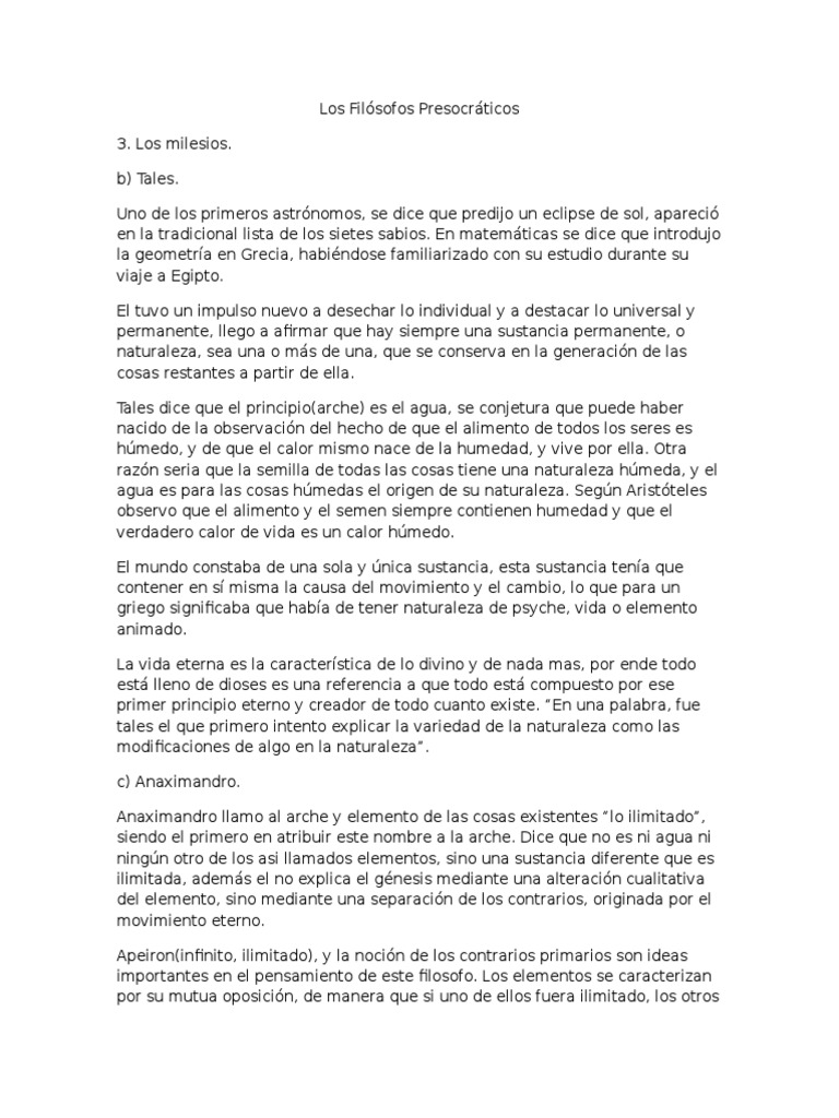 Los Milesios: Pioneros de la Filosofía | PDF | Alma | Dios