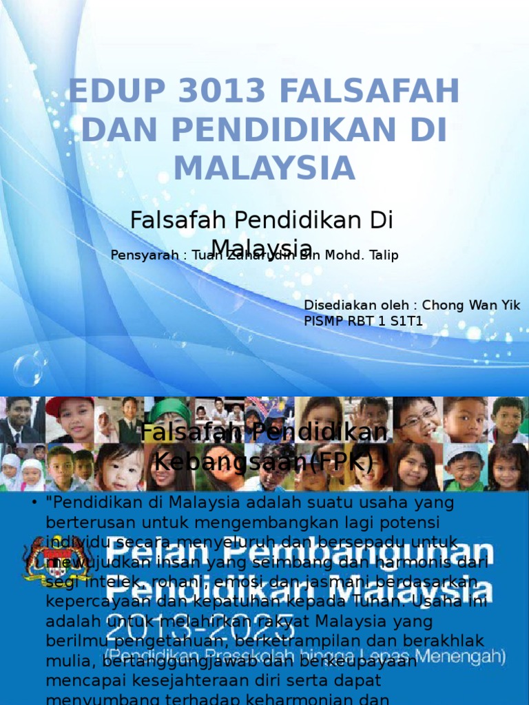 Edup 3013 Falsafah Dan Pendidikan Di Malaysia | PDF