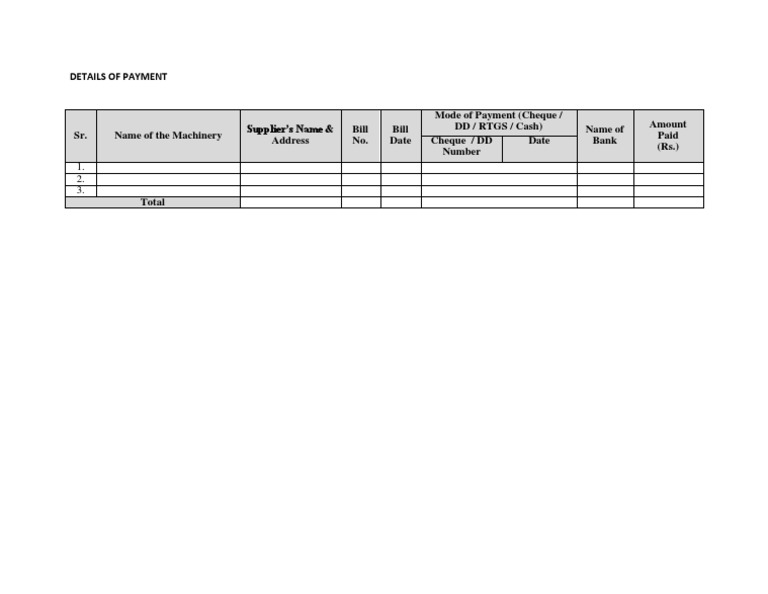 Machinery List PDF | PDF | Cheque | Payments