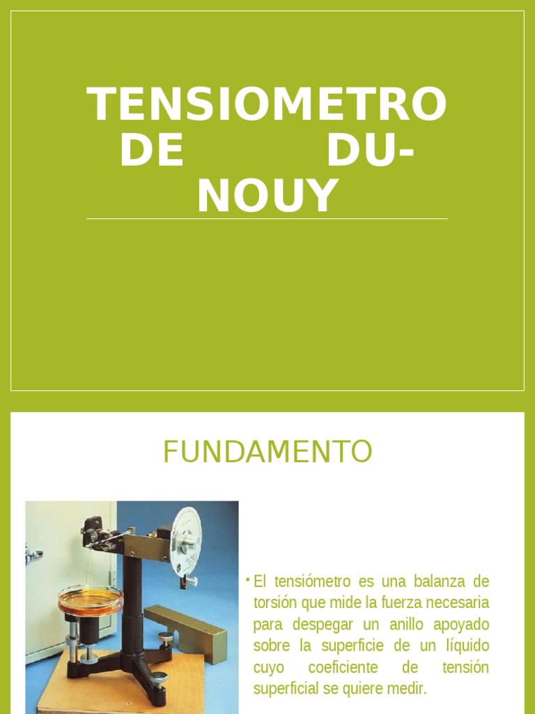 Tensiometro de Du Nouy | PDF